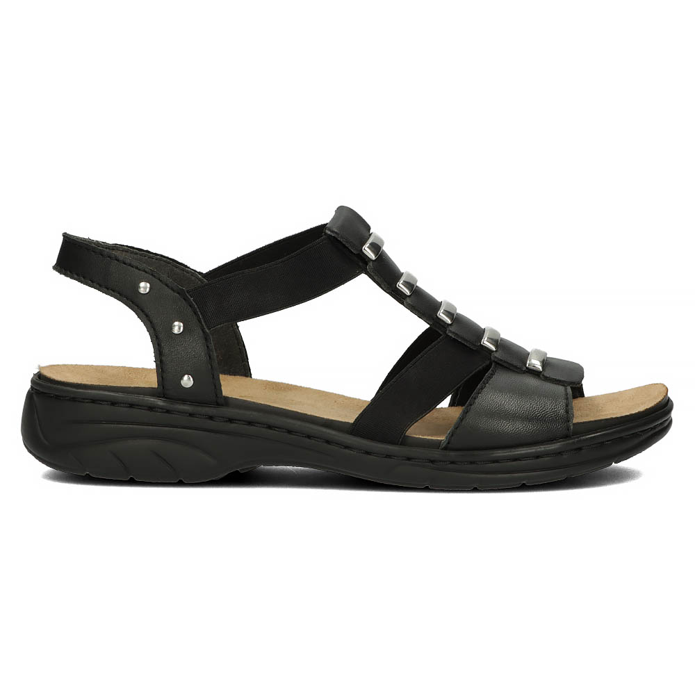 Leather sandals Rieker 64580-00 black - Filippo.pl