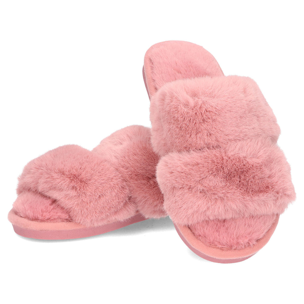 Pink fur slippers YL-60 pink | WOMEN \ Slippers WOMEN \ Colors \ Women ...
